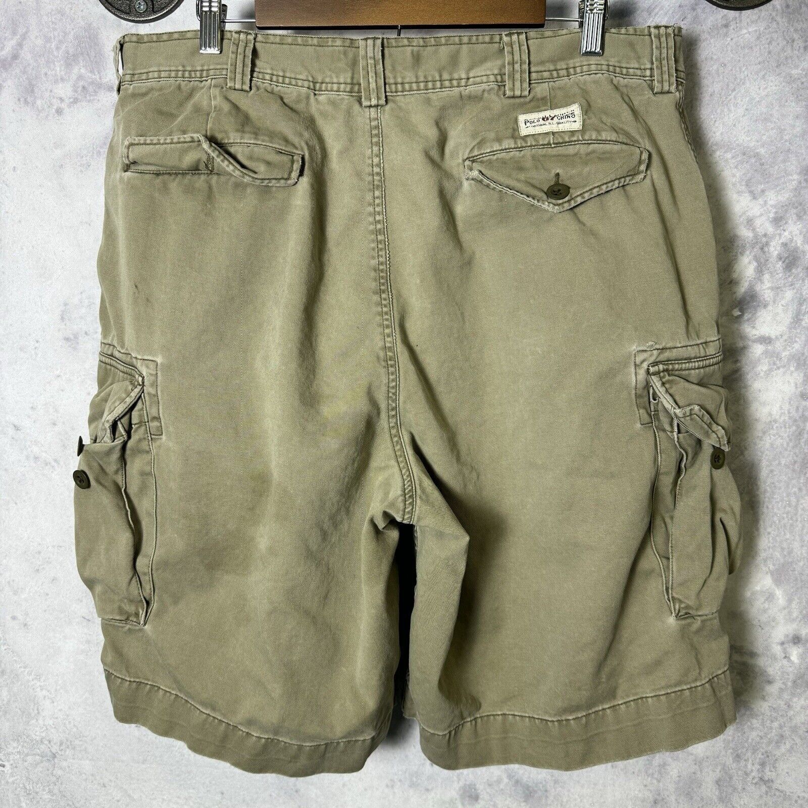 Polo Ralph Lauren Polo Ralph Lauren Cargo Shorts Mens 38 Tan Cotton Vintage | Grailed