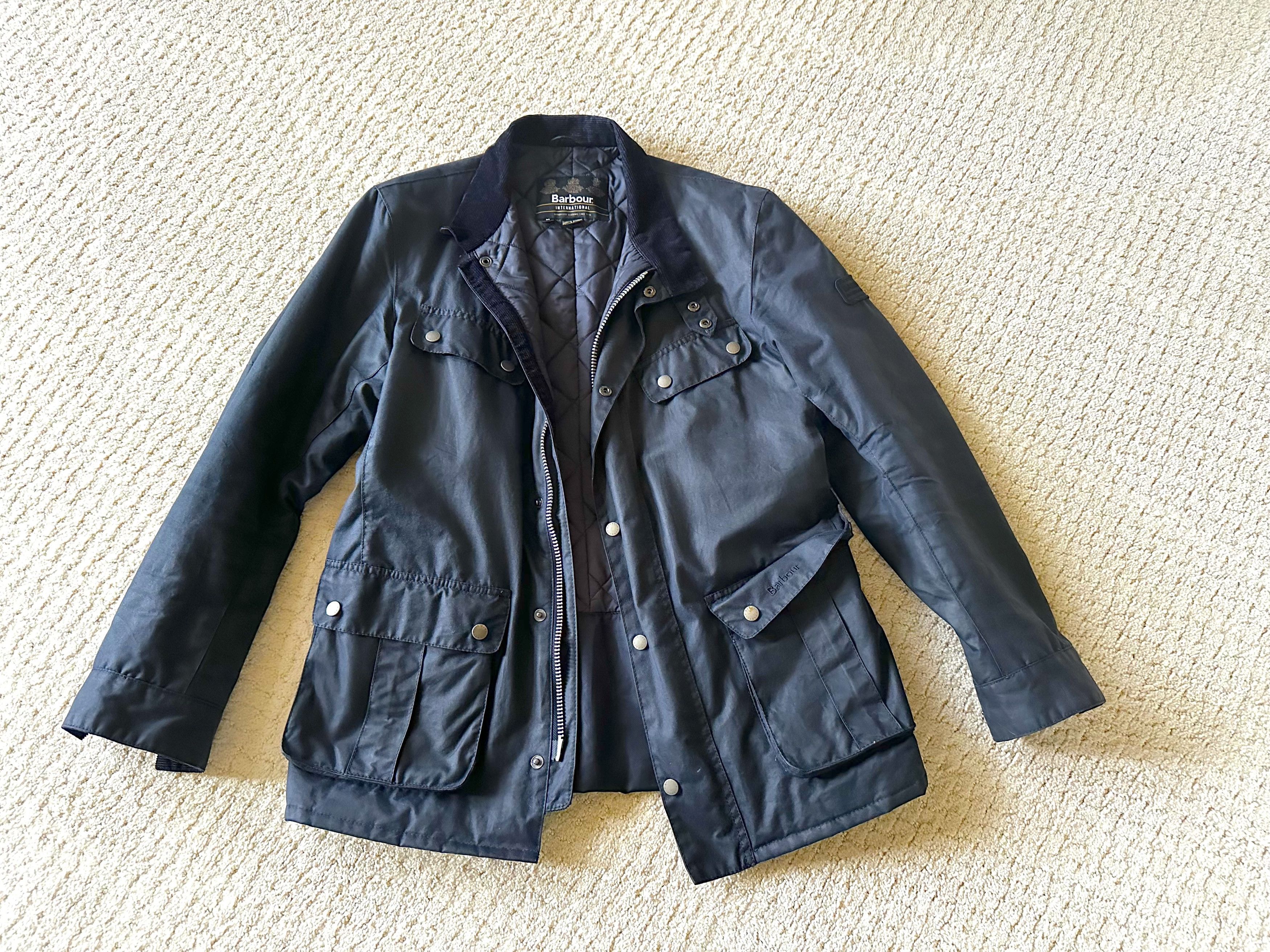 Barbour Barbour International Duke Waxed Puffer Jacket Navy M | Grailed