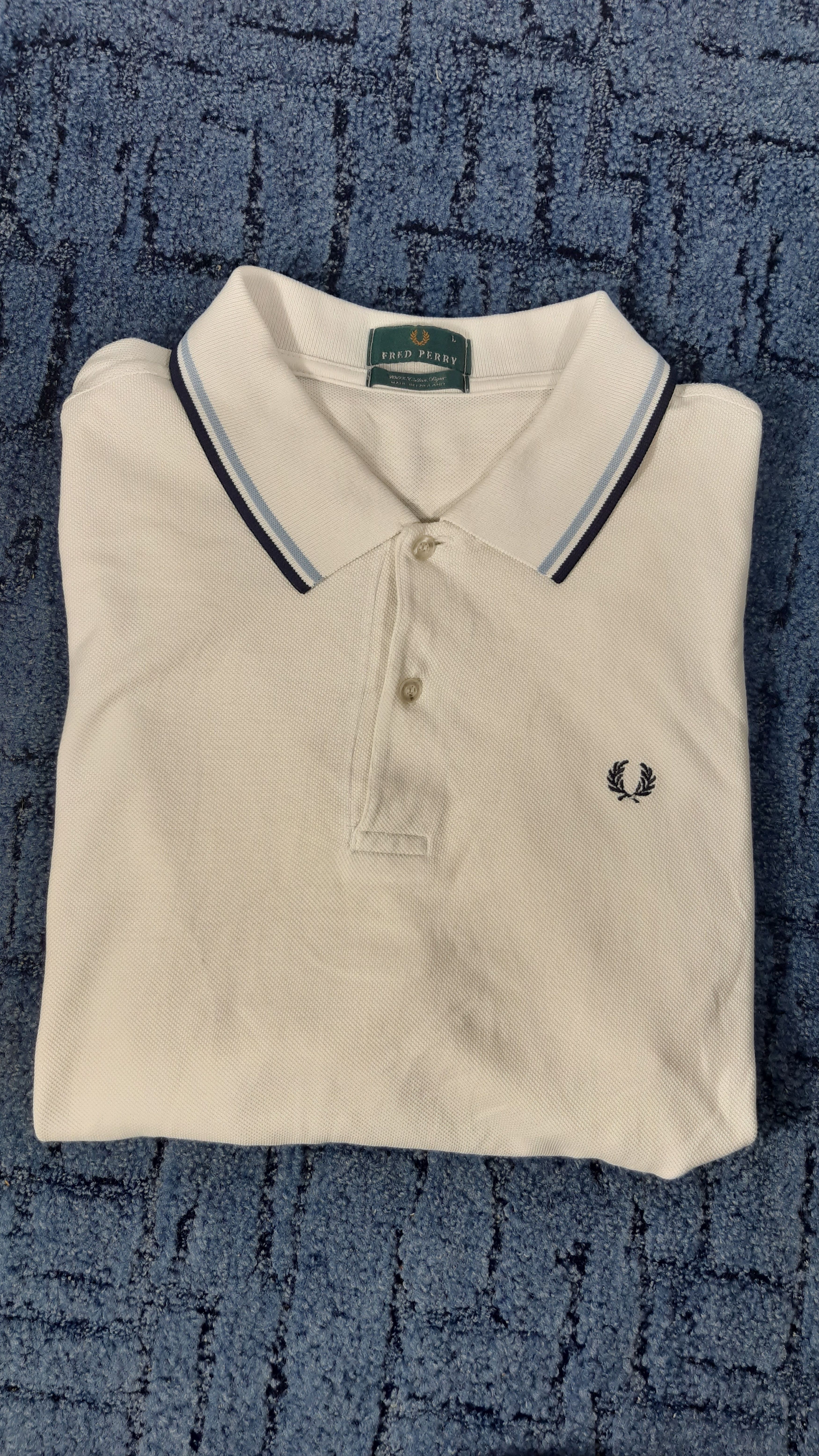 Fred Perry Vintage 90s Fred Perry white polo green tag England | Grailed