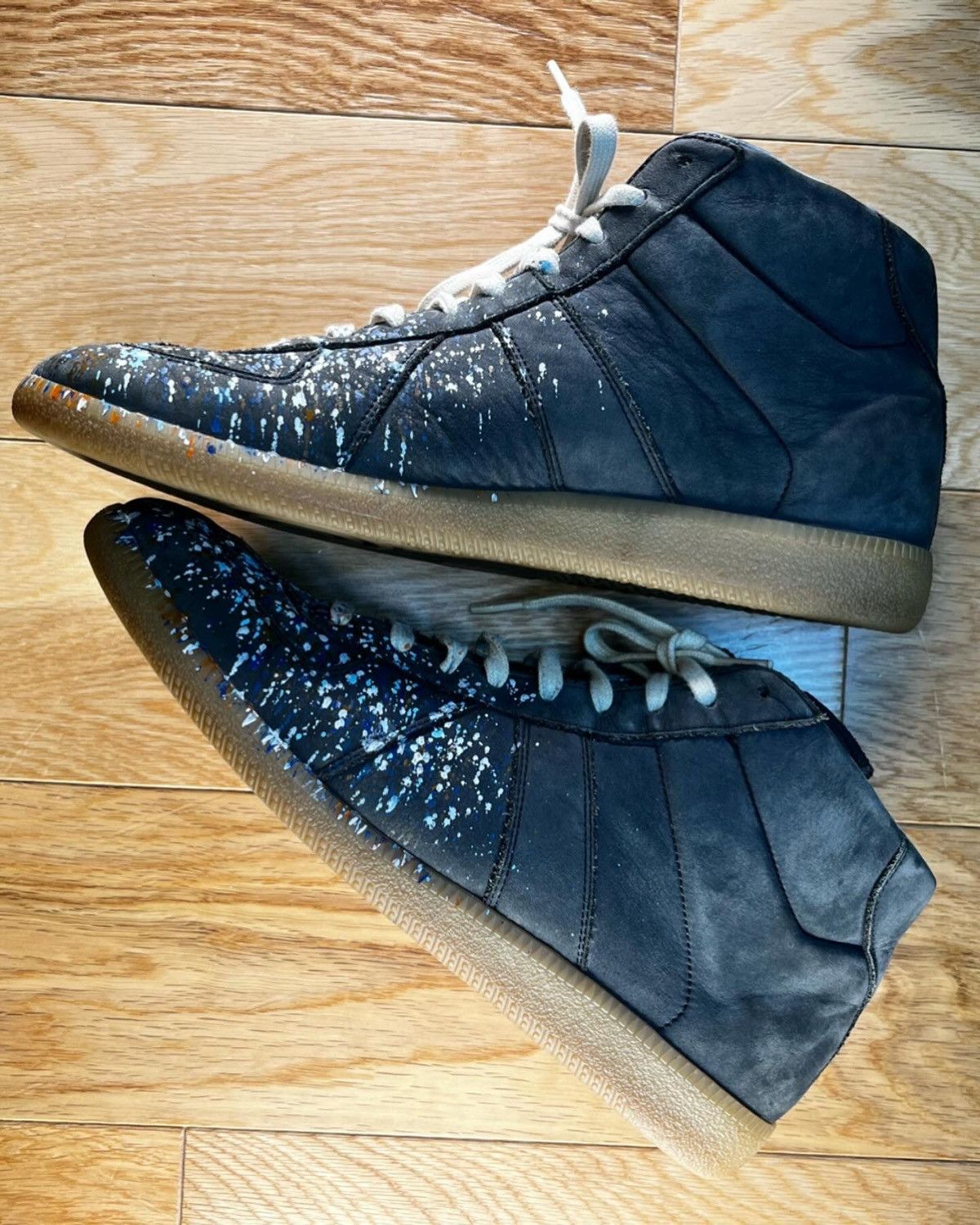 Maison Margiela Maison Margiela Splatter paint high top GATs | Grailed