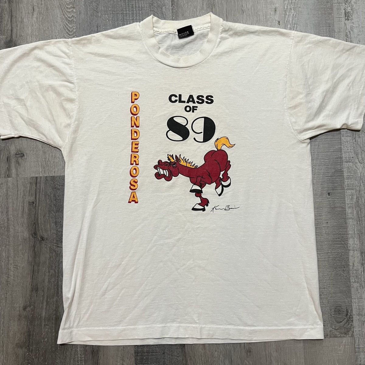 Vintage VTG Ponderosa HS White Class Of 1989 Pondo PHS T Shirt | Grailed