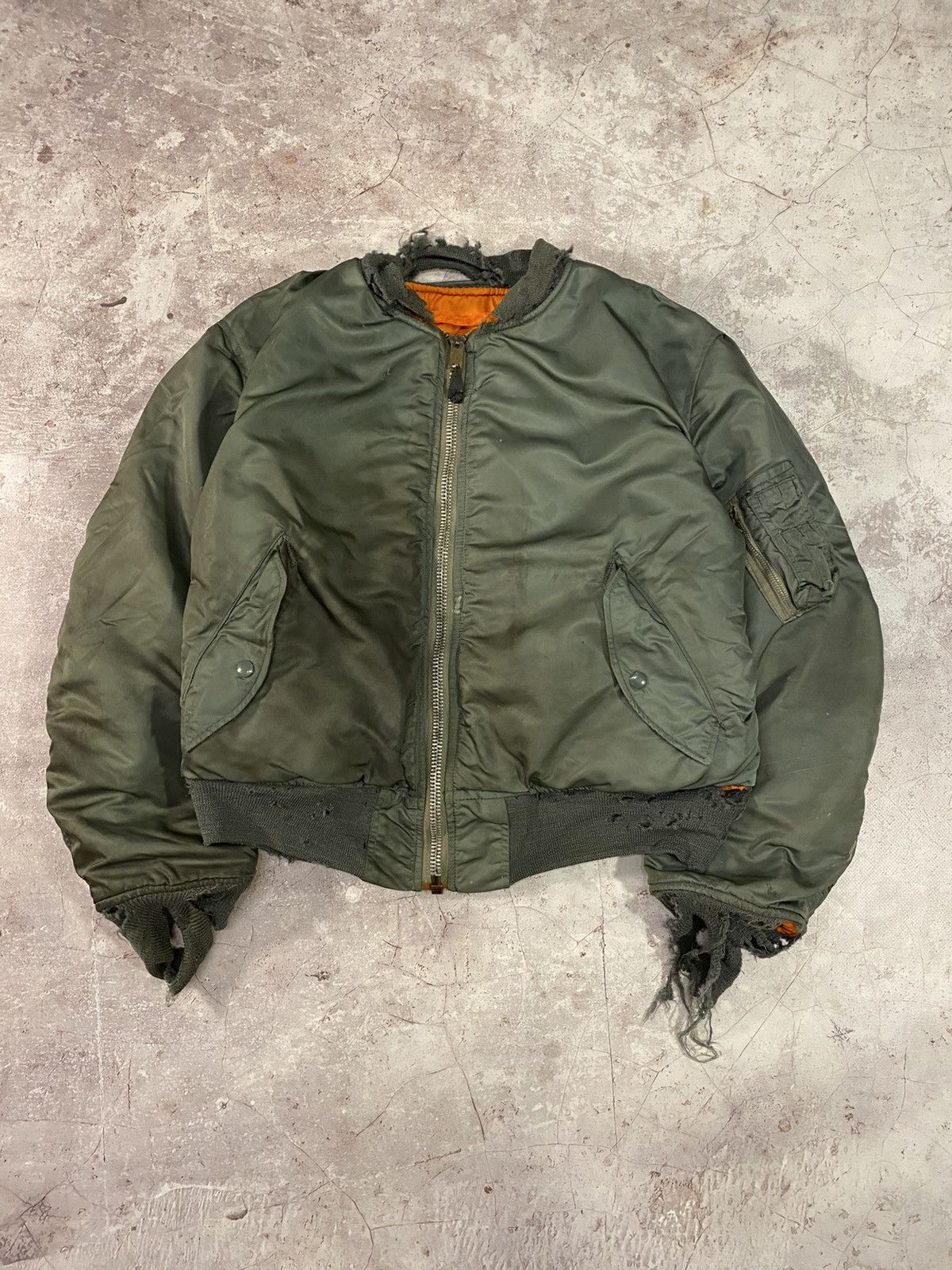 Vintage 1973 Distressed Alpha Industries MA1 Bomber Jacket | Grailed
