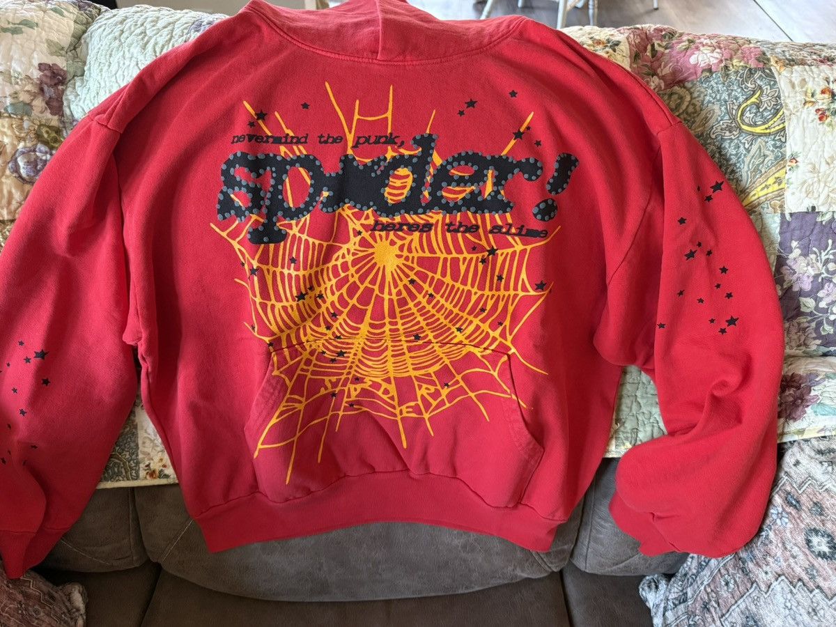 Spider Worldwide Sp5der red v2 pink hoodie | Grailed