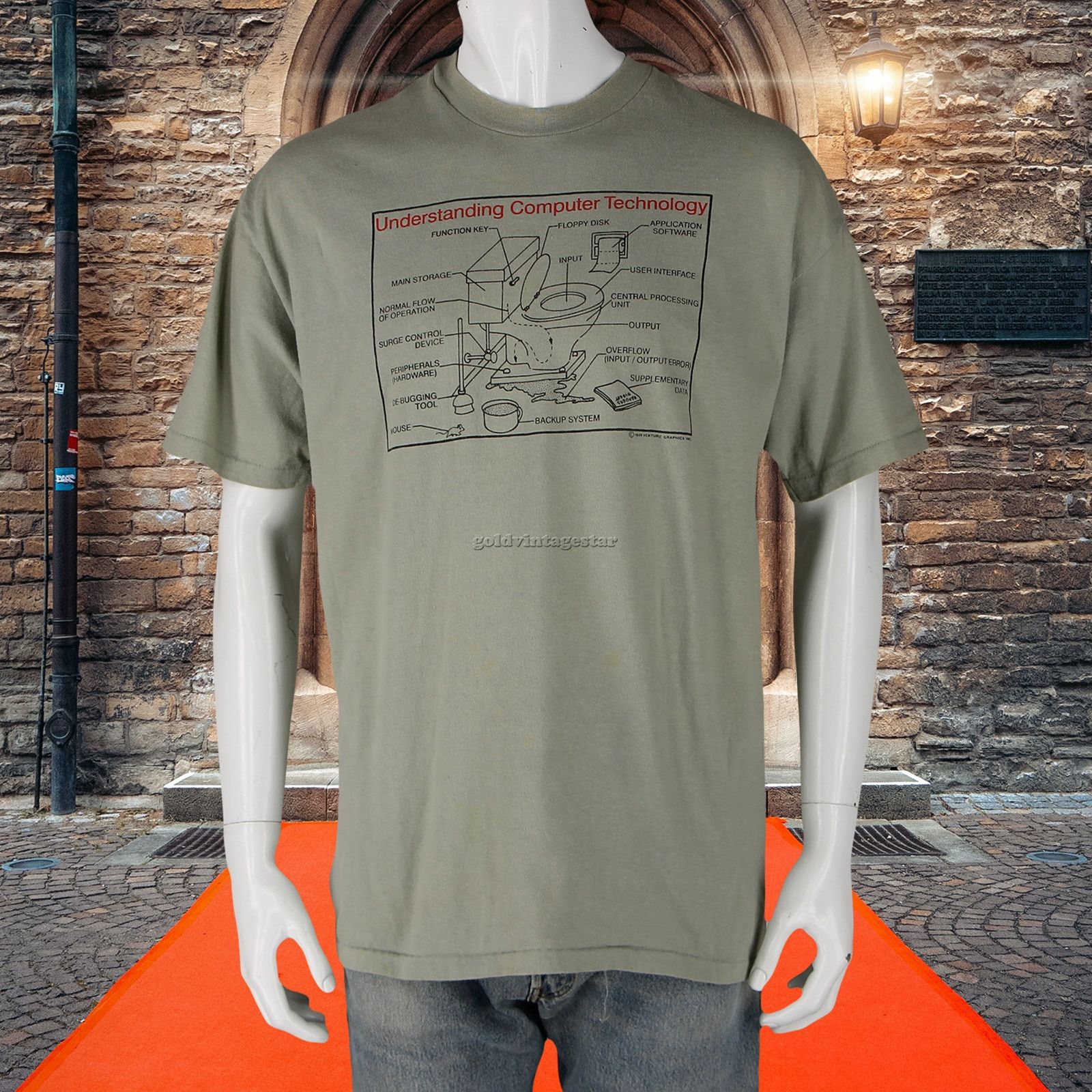 Other 80s Vintage Funny Computer Geek Plumber Schematic T-Shirt | Grailed