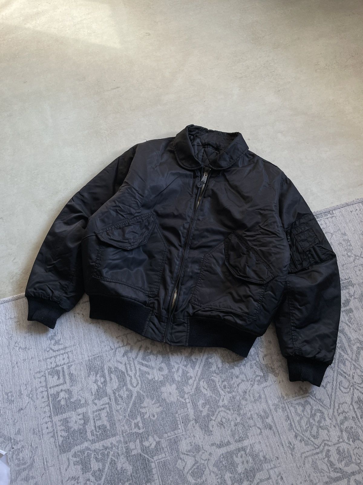 Vintage CWU-45 Vintage Mil Tec Boxy Cropped Bomber Jacket MA 1 Army ...