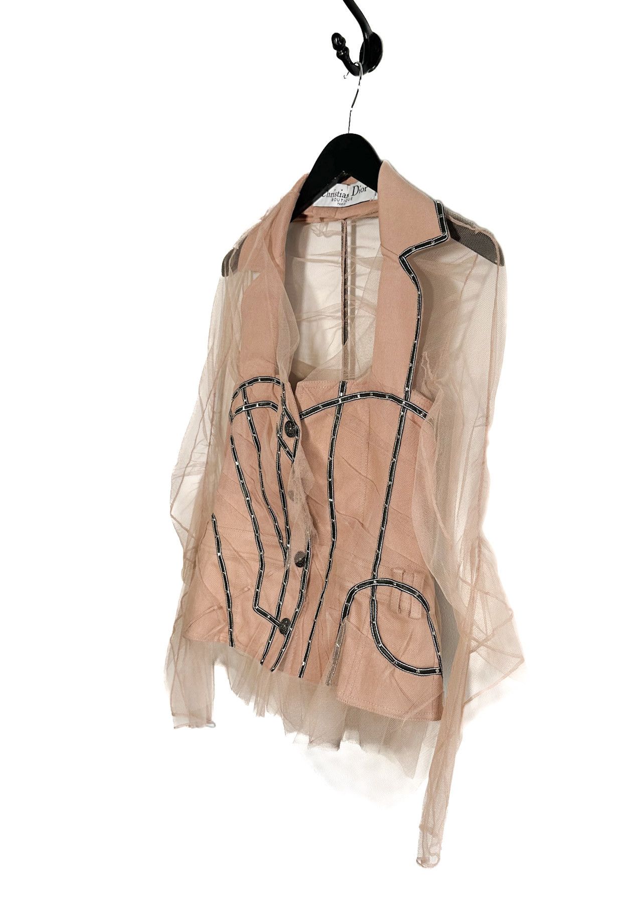 Dior Christian Dior SS06 Nude Deconstructed Mesh Overlay Jacket | Grailed