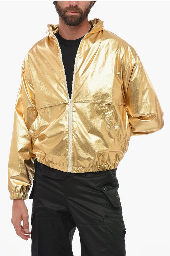 Celine Hooded Windbreaker With Metallized Effect | Grailed