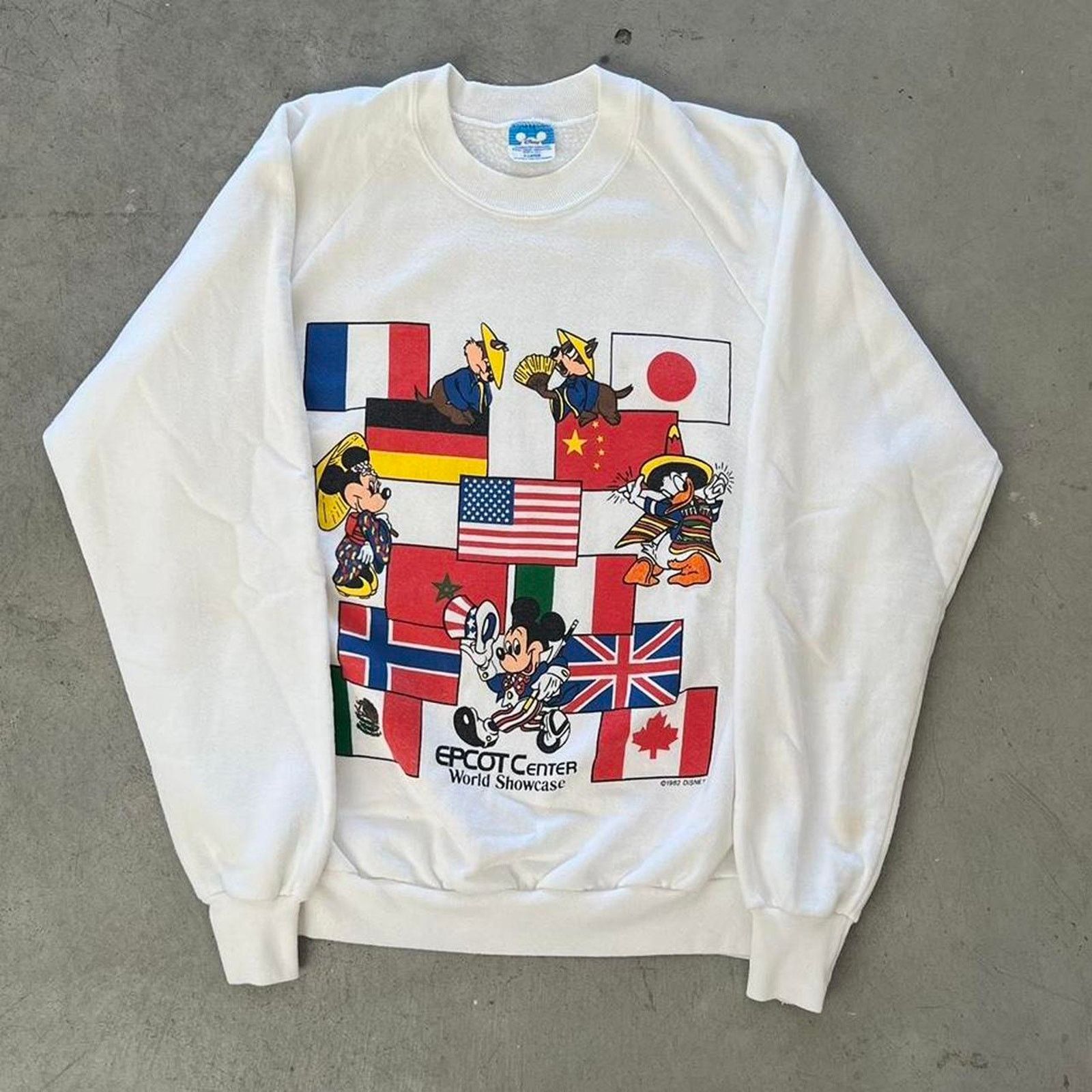Vintage Vintage 80s Disney Epcot Center Showcase Mickey Crewneck | Grailed