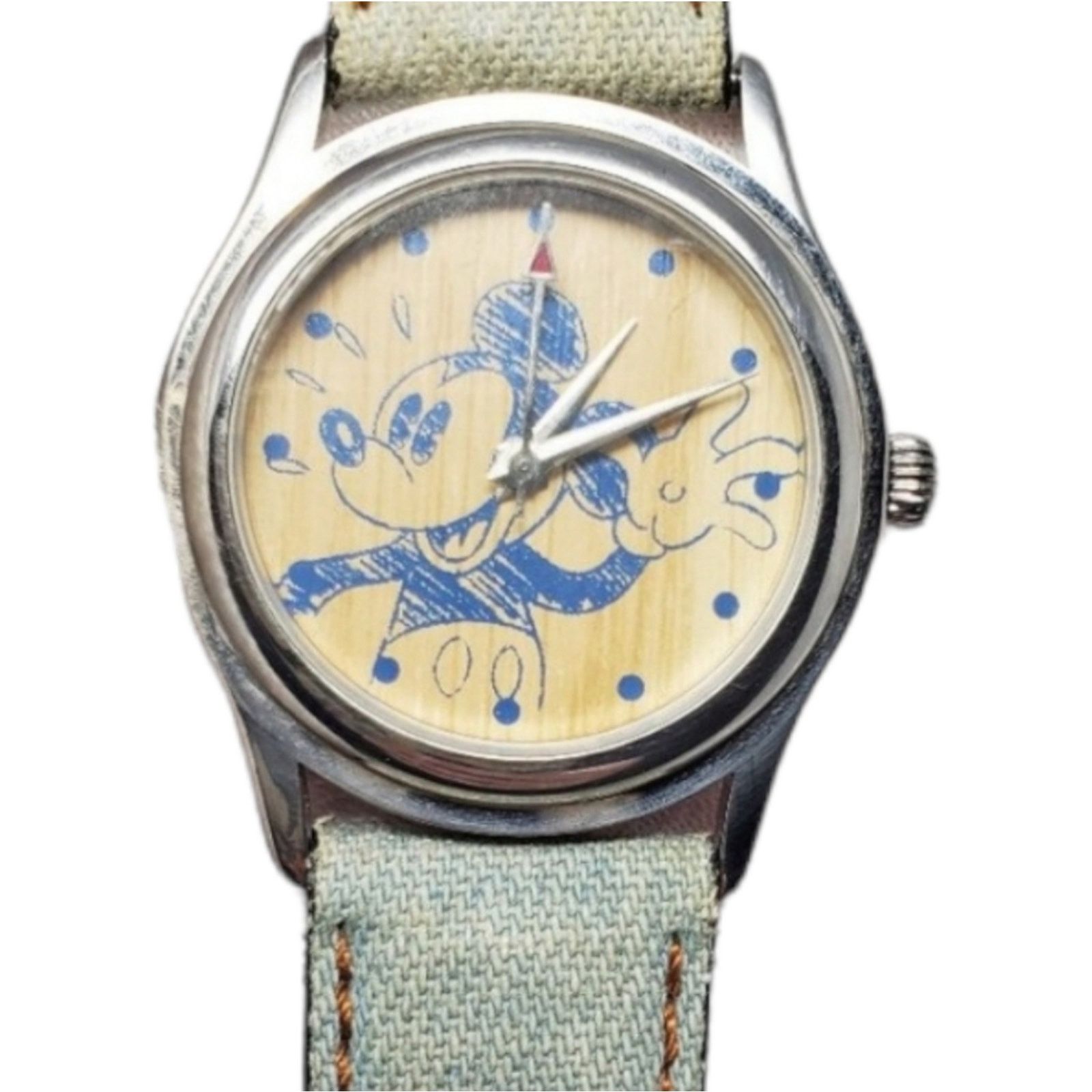 Disney Disney Catalog Mickey Mouse Blue Sketch Art Watch | Grailed
