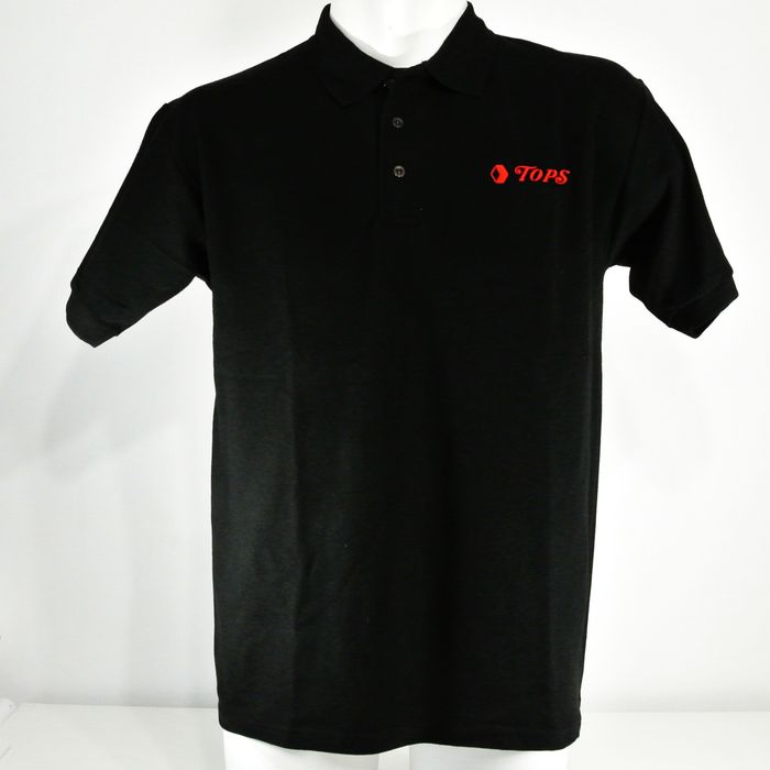 Mando TOPS Markets Grocery Store Employee Uniform Black Polo Shirt ...