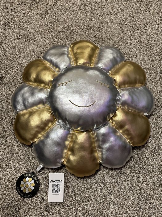 Takashi Murakami Murakami 60 cm Sleepy Flower Pillow Plush Gold/Silver ...