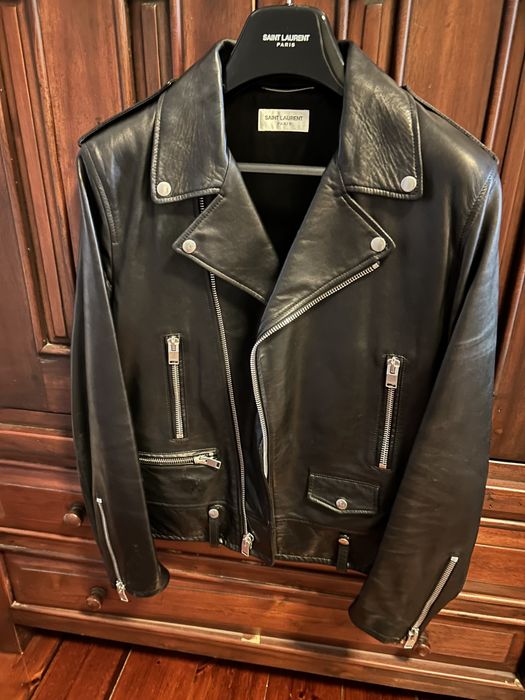 Saint Laurent Paris Classic Black L01 Leather Biker Jacket | Grailed