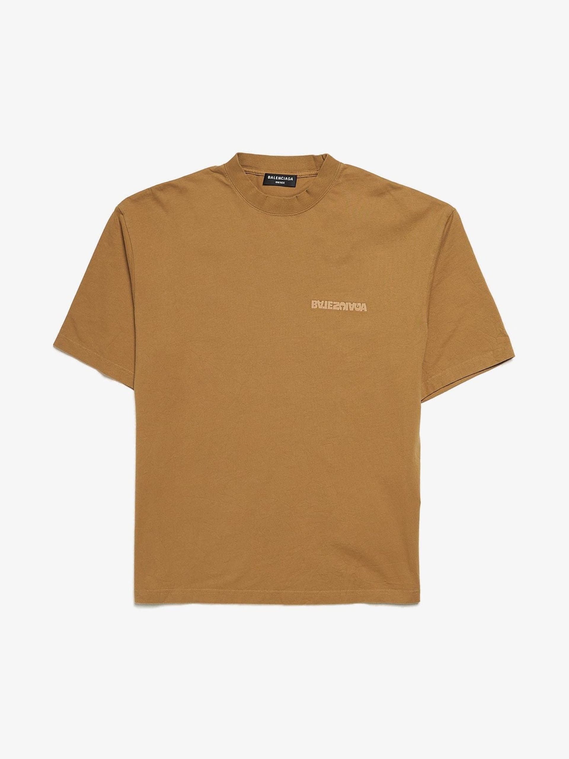 Balenciaga Mustard Dancing Logo Embossed Cotton T Shirt | Grailed