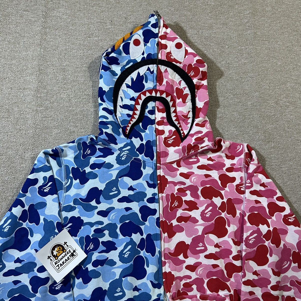 Bape ABC Camo Shark Split Half Full Zip Hoodie | Grailed
