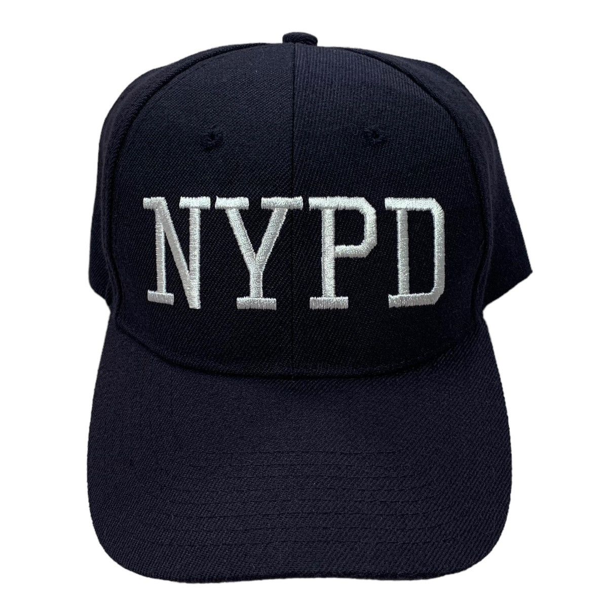 Vintage Vintage NYPD Navy Blue & White Spell Out Logo Strapback Hat ...