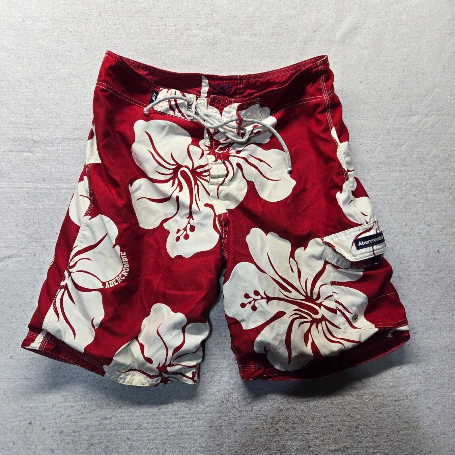 Vintage Aeropostale Red Reversible Swim Trunks Board Shorts Tropical ...