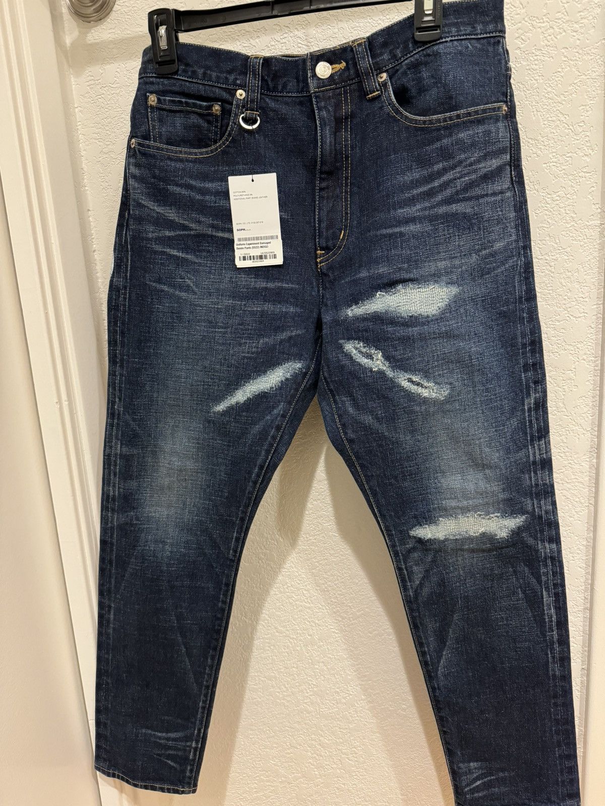uniform experiment Uniform Experiment Damaged Denim Pants Indigo | Grailed