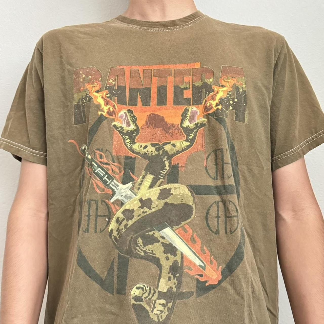 Vintage Vintage Pantera 2000s Band Graphics Brown Tee Shirt | Grailed