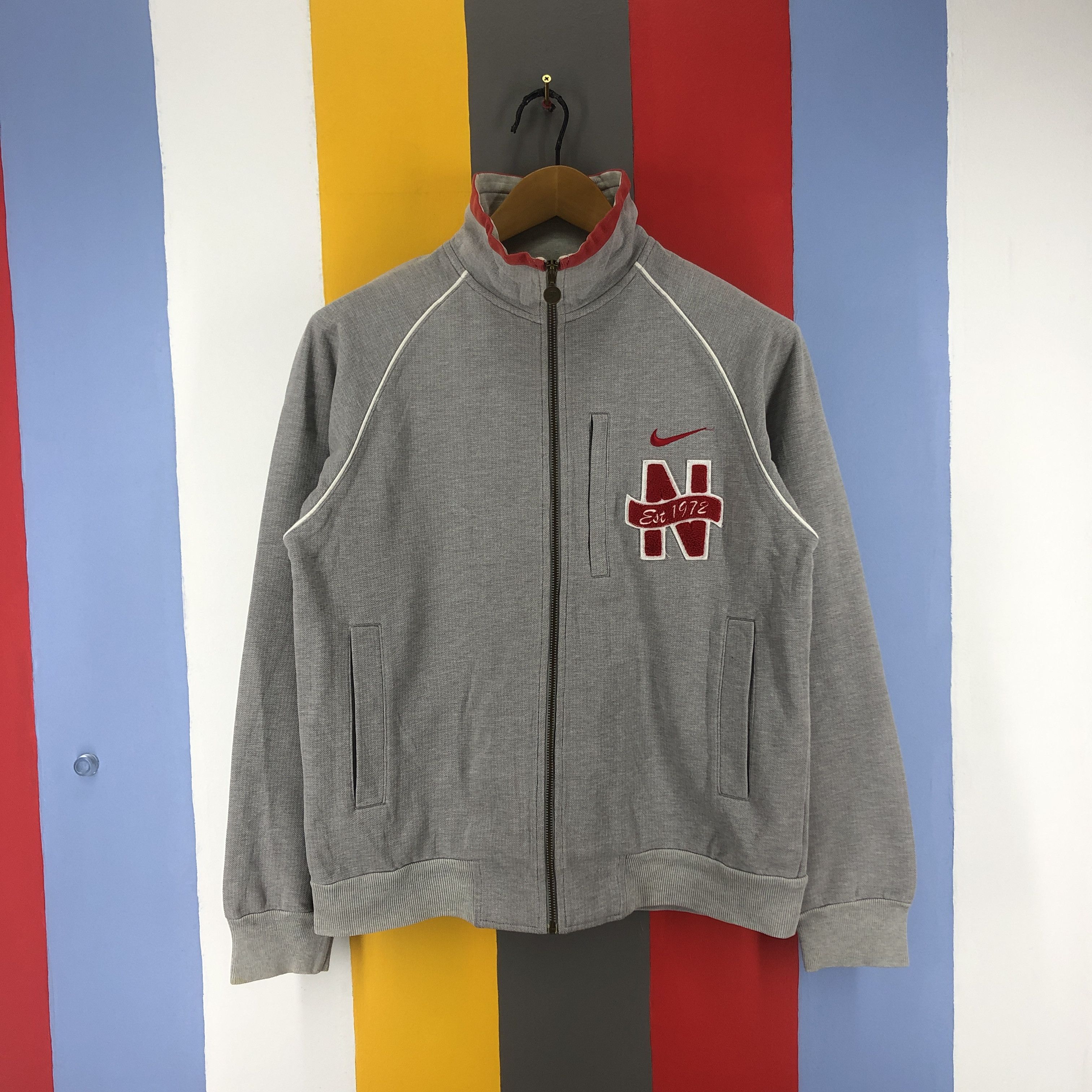 Nike × Vintage Y2K Vintage NIKE Est 1972 Zipper Sweatshirt #0839/AD ...