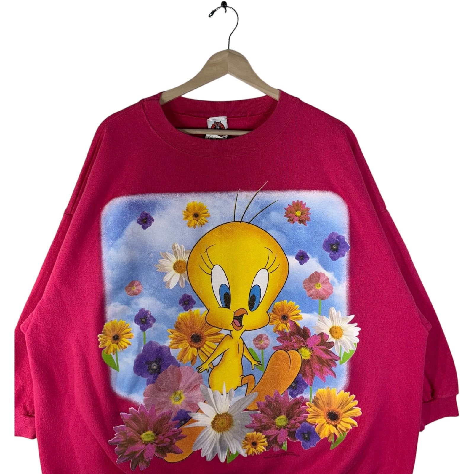 Vintage Vintage Looney Tunes Tweety Bird Flowers Crewneck 90s XXL | Grailed