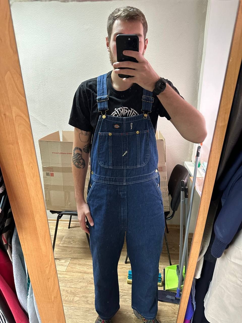Vintage Dickies vintage workwear denim bib overall size 34 x 32 blue ...