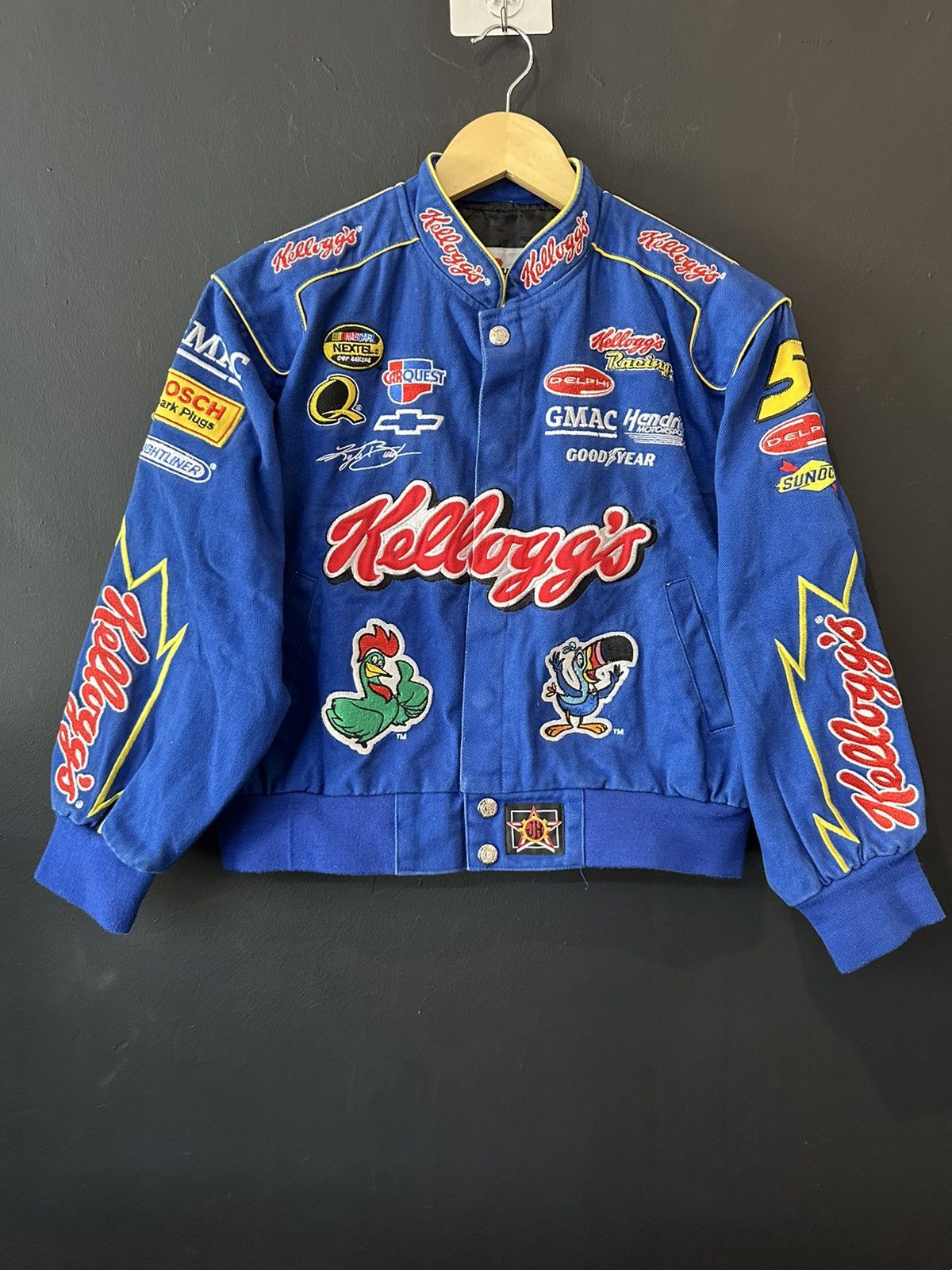 NASCAR × Varsity Jacket × Vintage Nascar Jacket Kelloggs Racing Chase ...