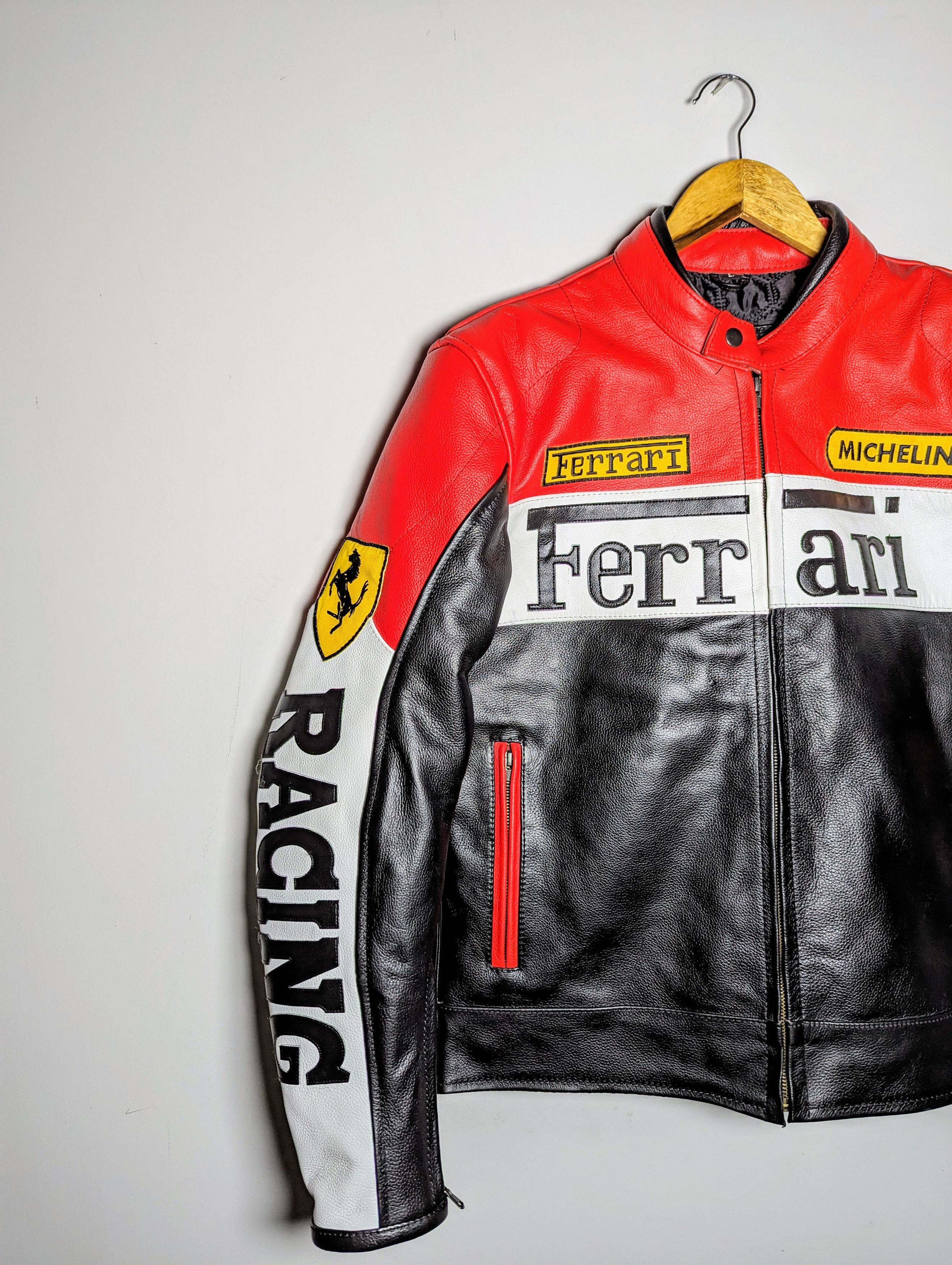 Ferrari × Leather Jacket × Streetwear RARE 🔥 FERRARI 🔥 Racing LEATHER ...
