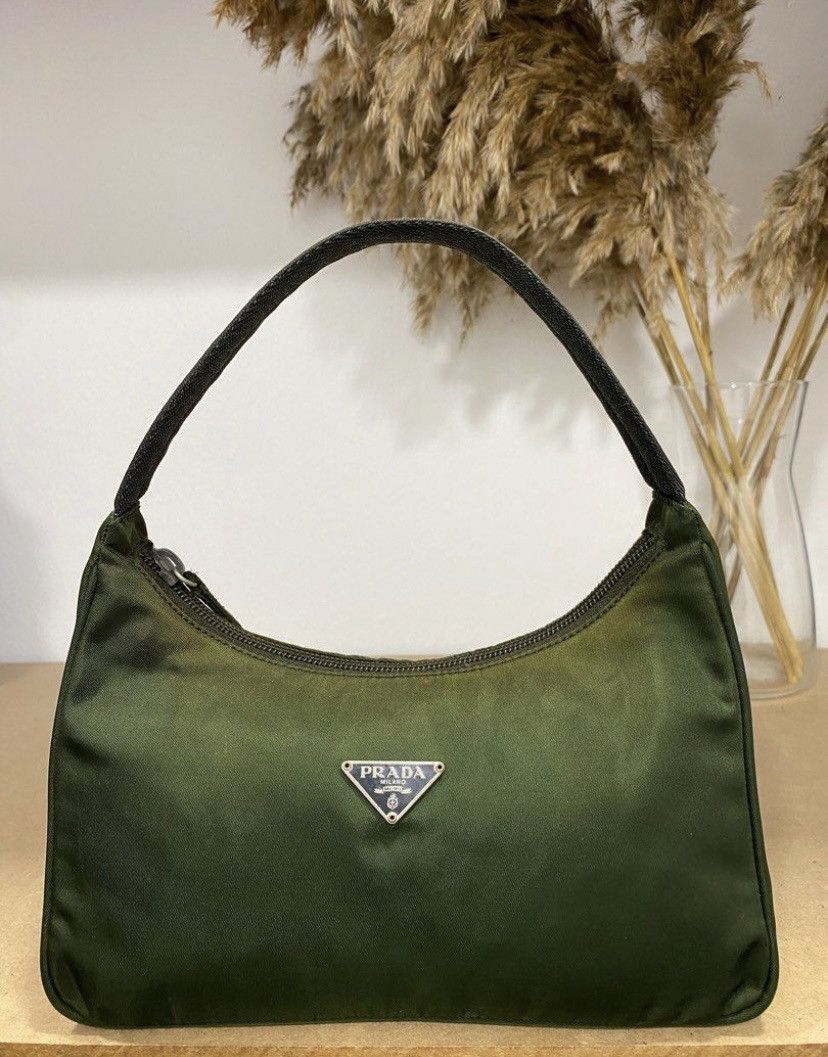 Prada Authentic Prada Tessuto Nyalon Hobo Green Bag | Grailed