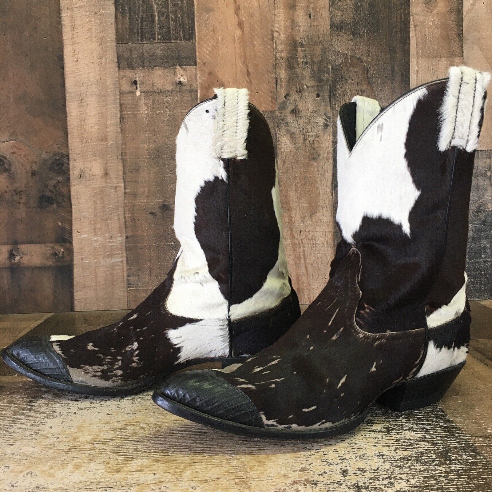 Tony Lama Tony Lama Vintage Hair On Hide Wingtip Cowboy Boots Men 10 D ...