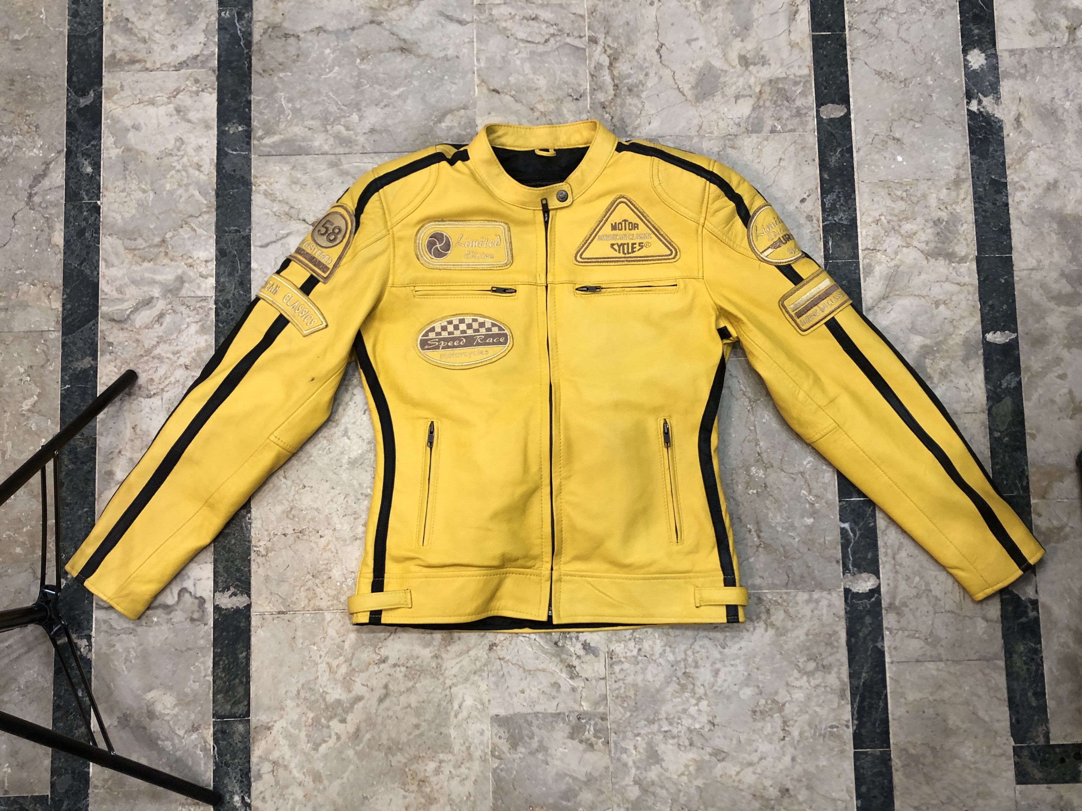 Leather Jacket Aspidex limited edition geniune leather racing jacket ...