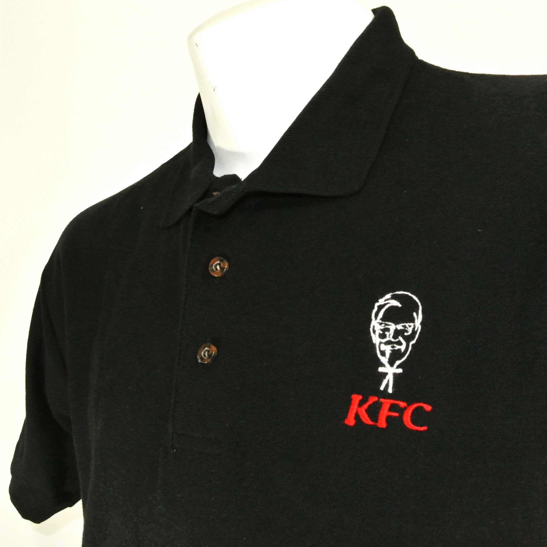Mando KFC Kentucky Fried Chicken Employee Uniform Black Polo Shirt ...