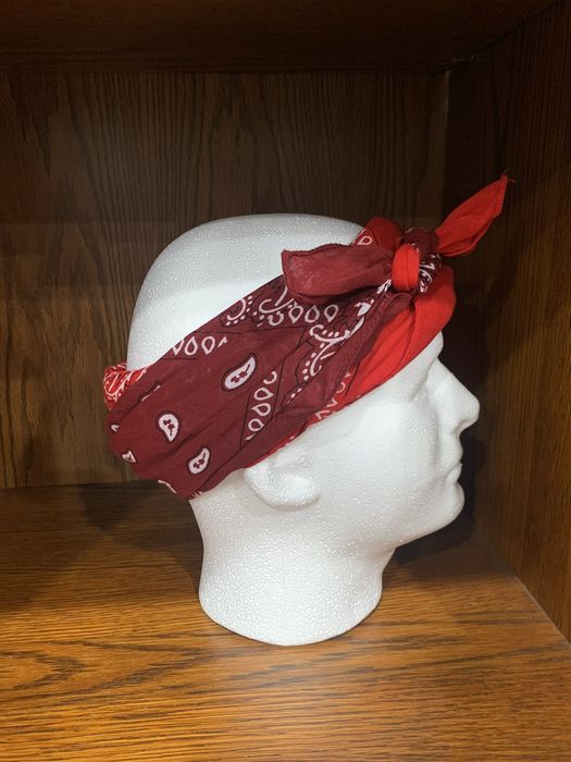 Streetwear Red white and blue tye dye wild rag / shemagh / big bandana ...