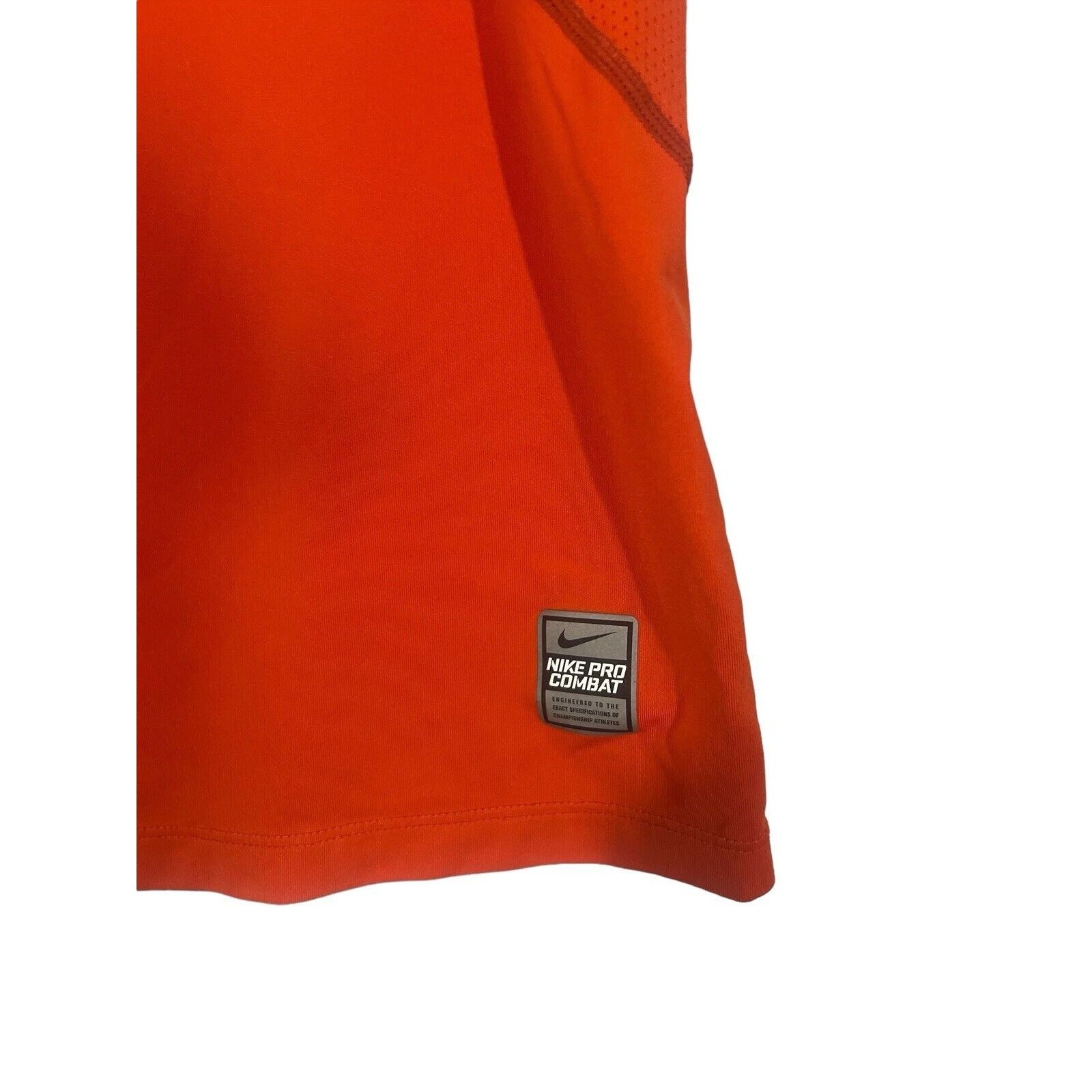 Nike Nike Pro Combat Mens Dri Fit Shirt Orange Short Sleeve Fitte | Grailed