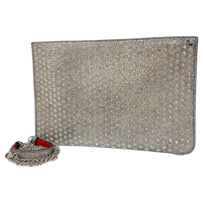 Christian Louboutin Christian Louboutin Clutch Bag Ruby Clutch Spike Silver | Grailed