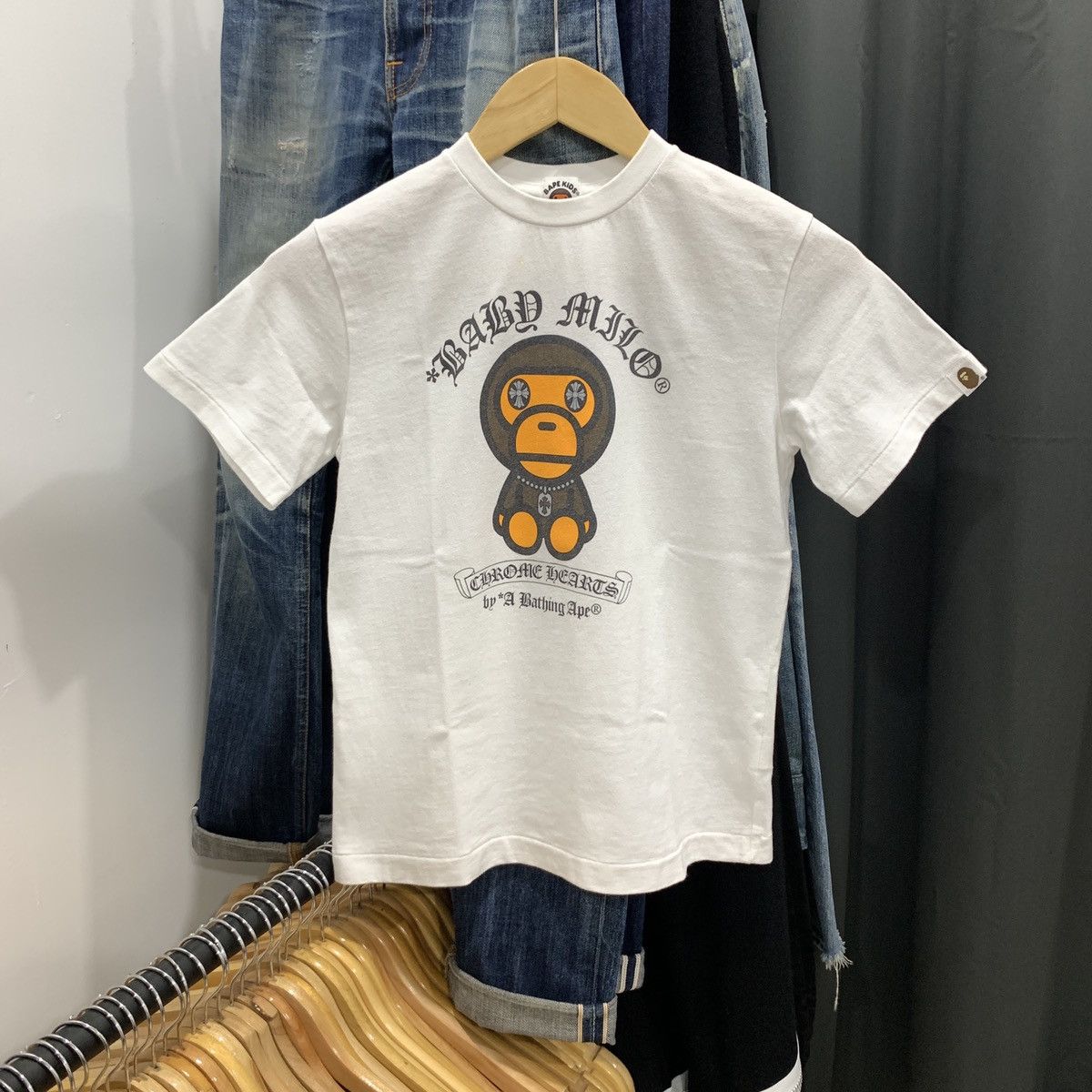 Bape × Chrome Hearts Bape x Chrome Hearts Baby Milo Tee | Grailed