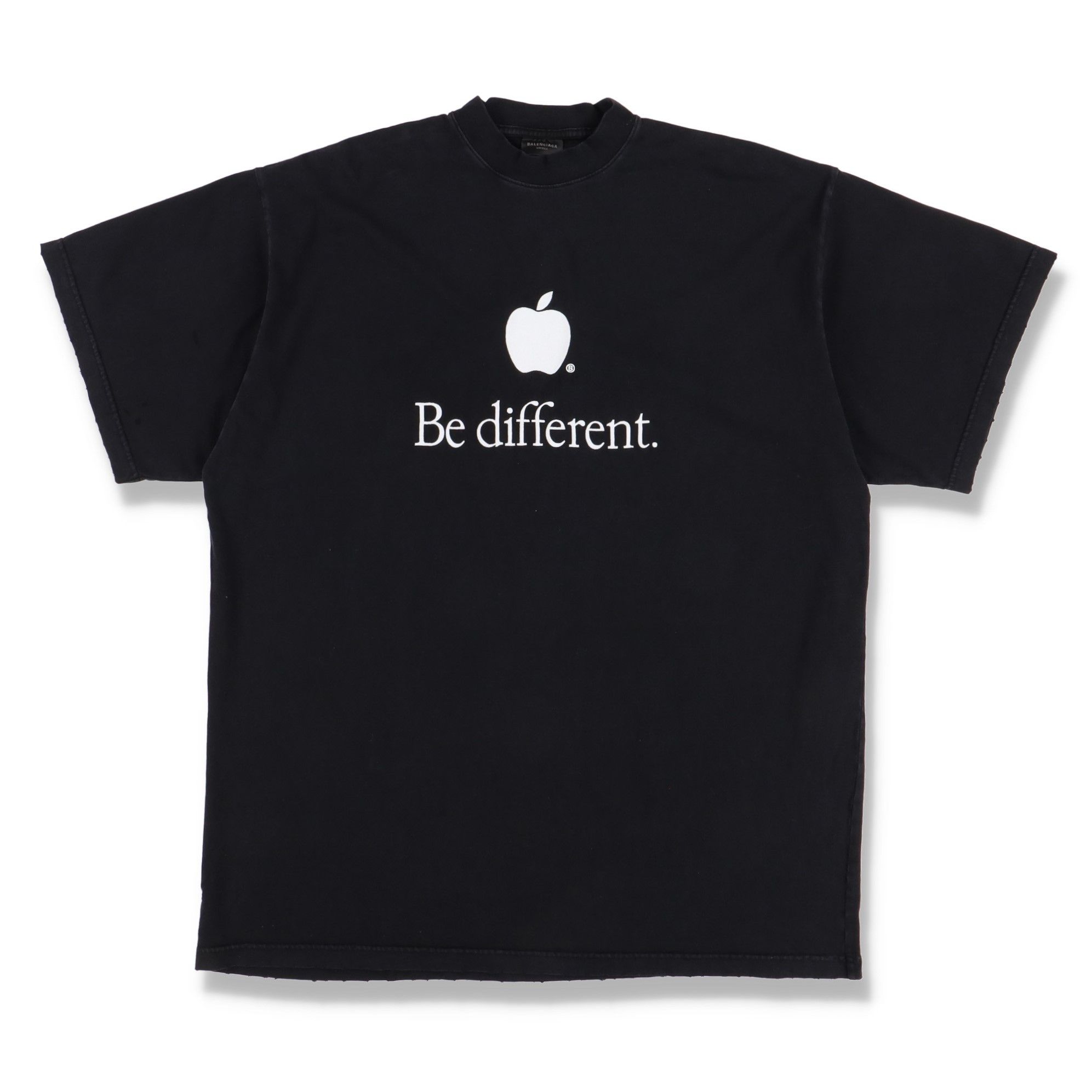 Balenciaga Washed Black Apple Be Different Oversized T-Shirt | Grailed