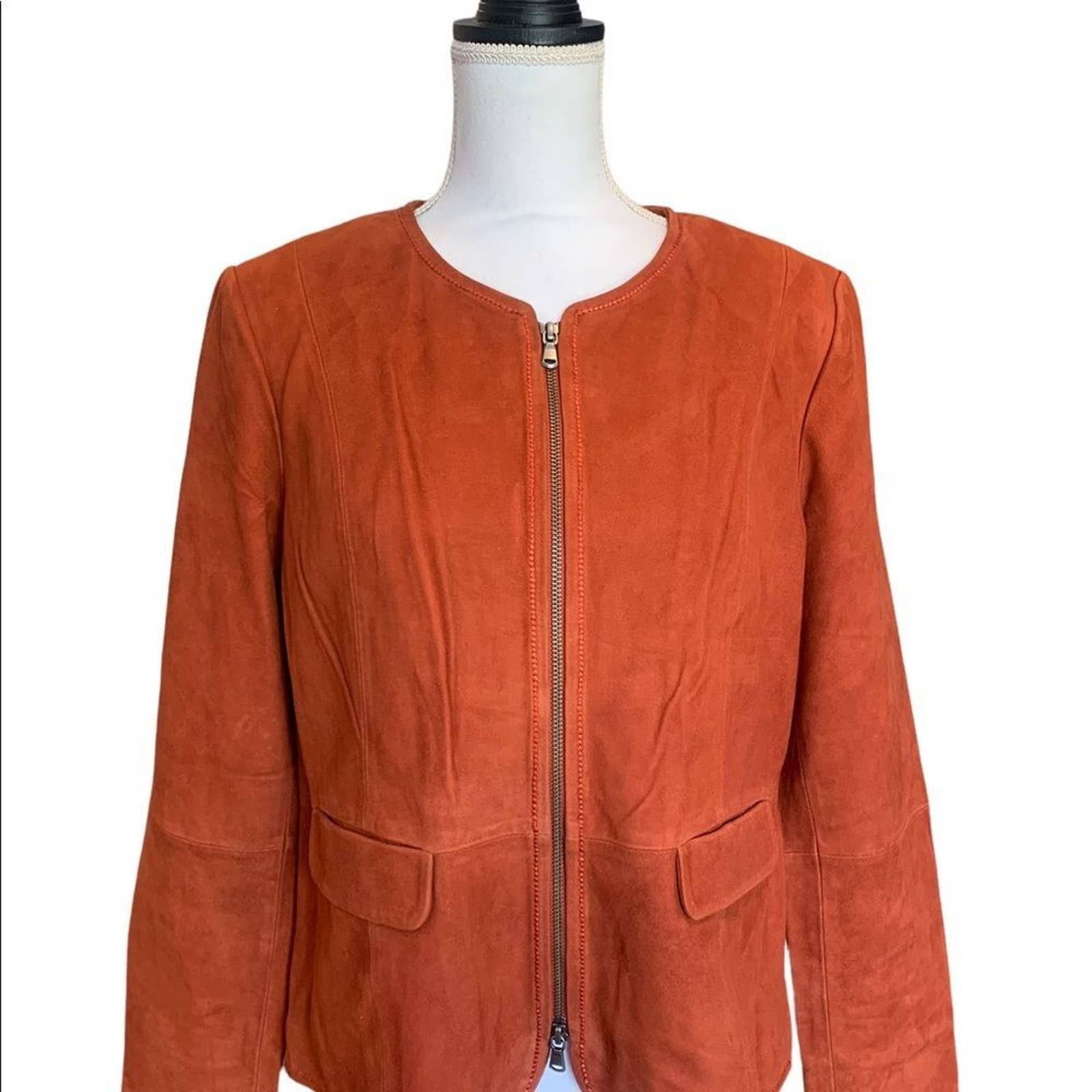 Handmade Women's orange genuine suede leather jacket | Grailed
