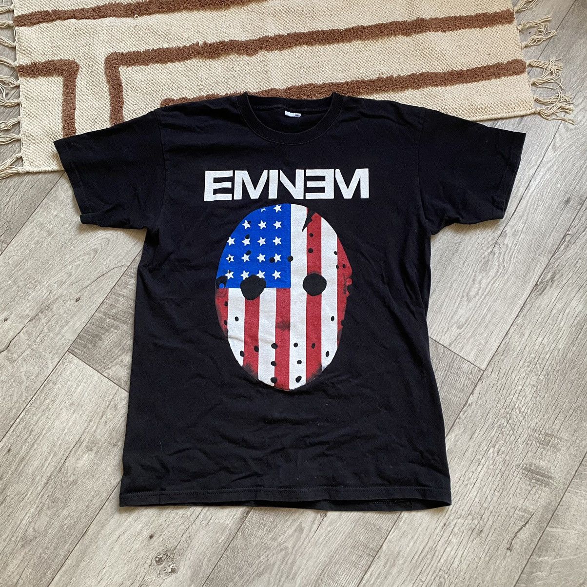Band Tees × Rap Tees × Streetwear EMINEM RAPPER MASK USA FLAG ENGLAND ...