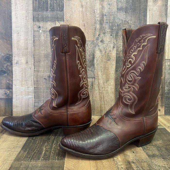Lucchese Lucchese N1009J4 Lizard Inlay Cowboy Boots Mens 13 D | Grailed