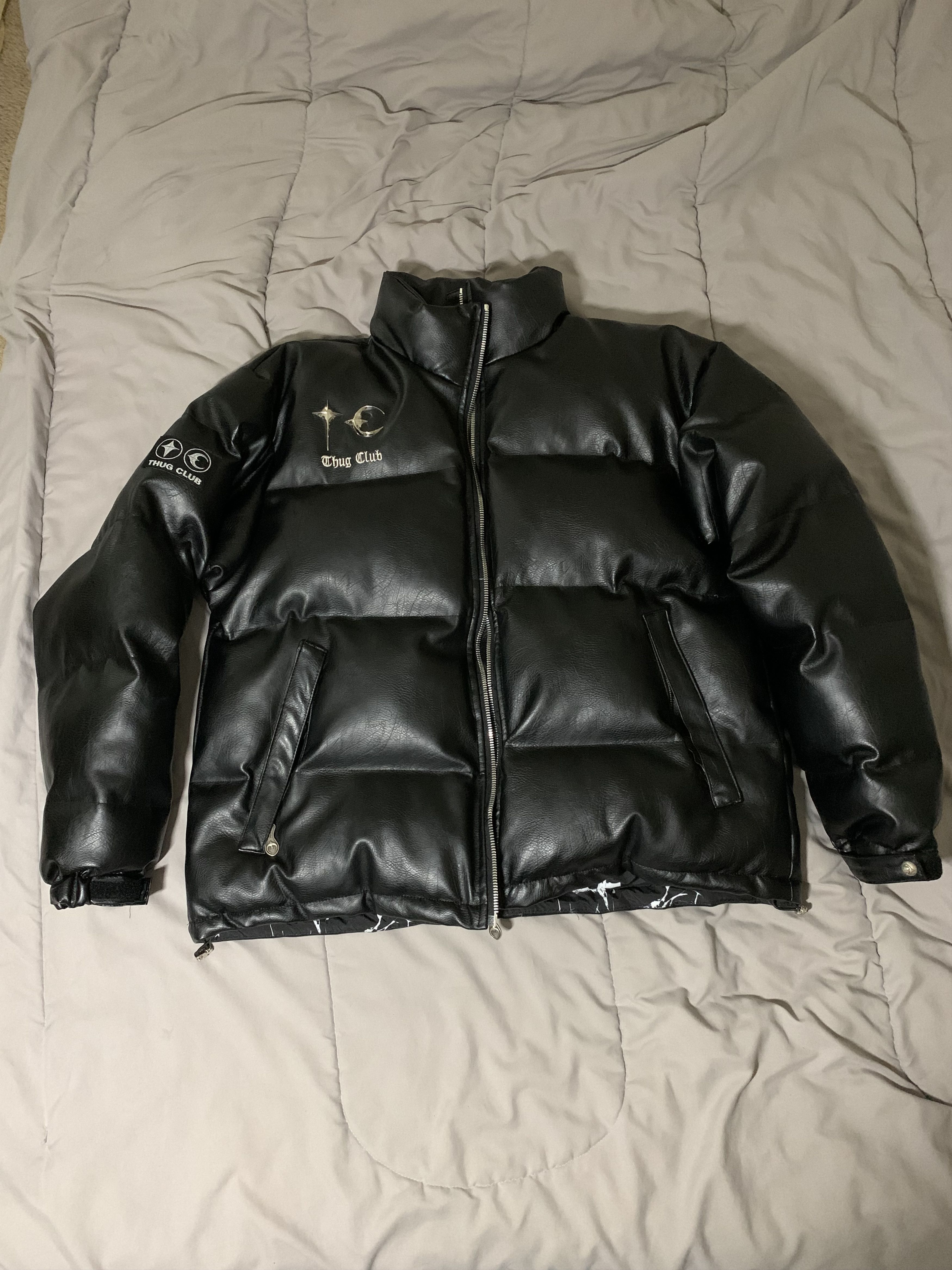 Thug Club Thug Club Leather Puffer Jacket | Grailed