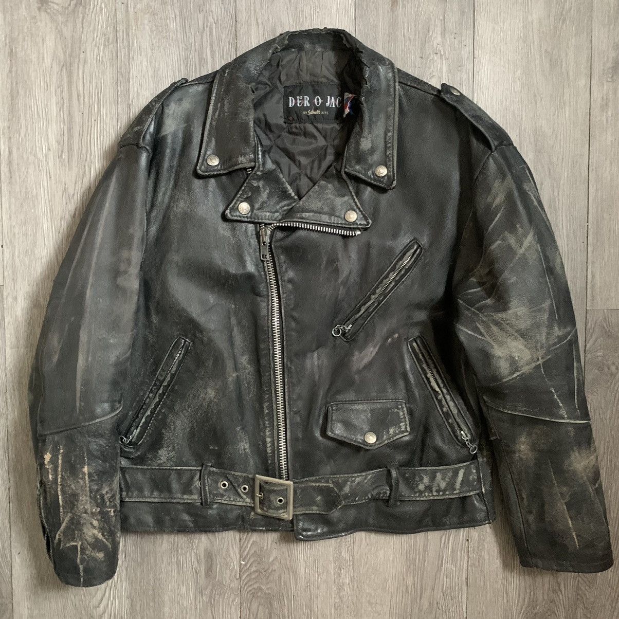Leather Jacket × Schott × Vintage Vintage Distressed Schott Perfecto ...