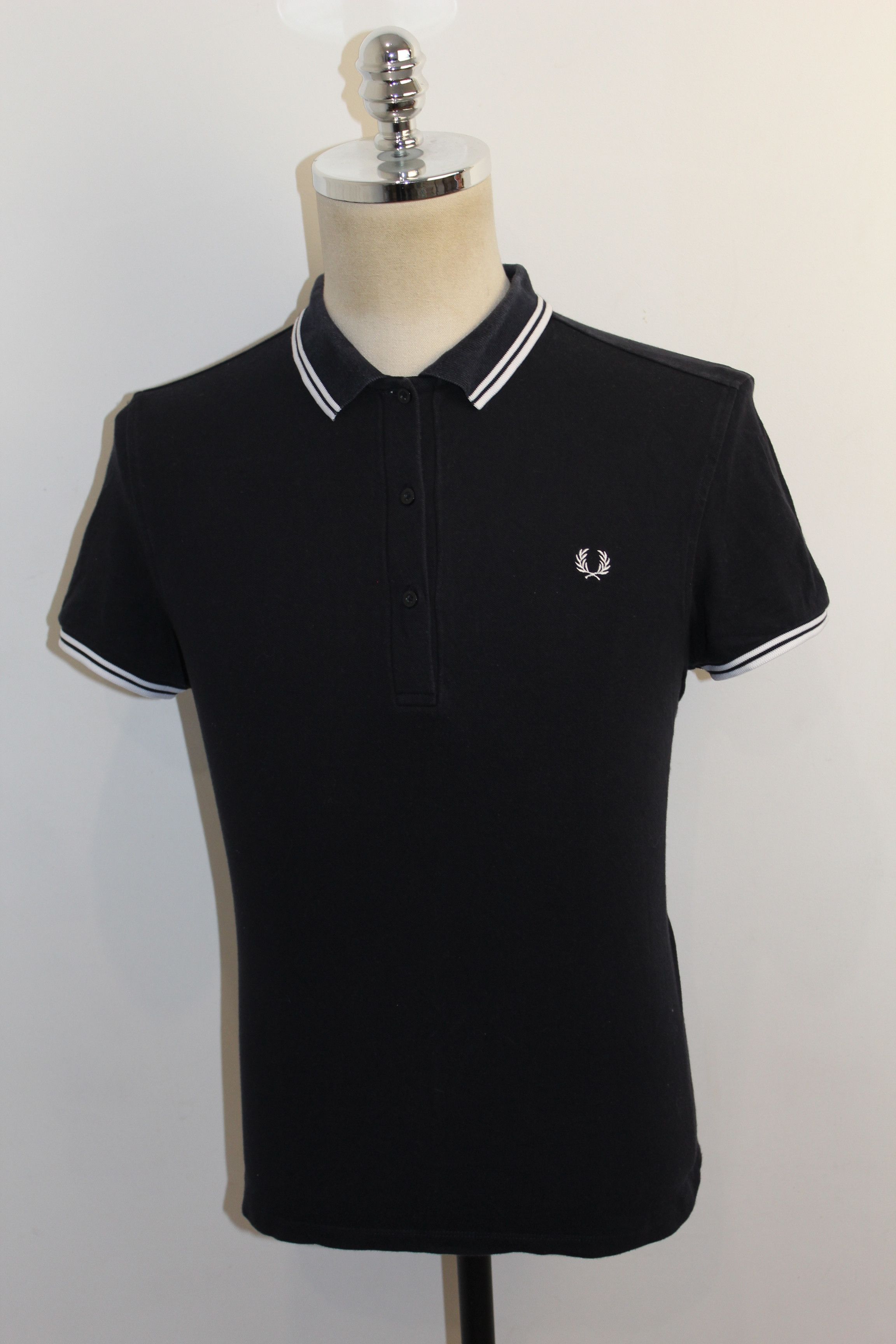 Fred Perry × Streetwear Women's FRED PERRY Short Sleeve Blue Polo Shirt ...