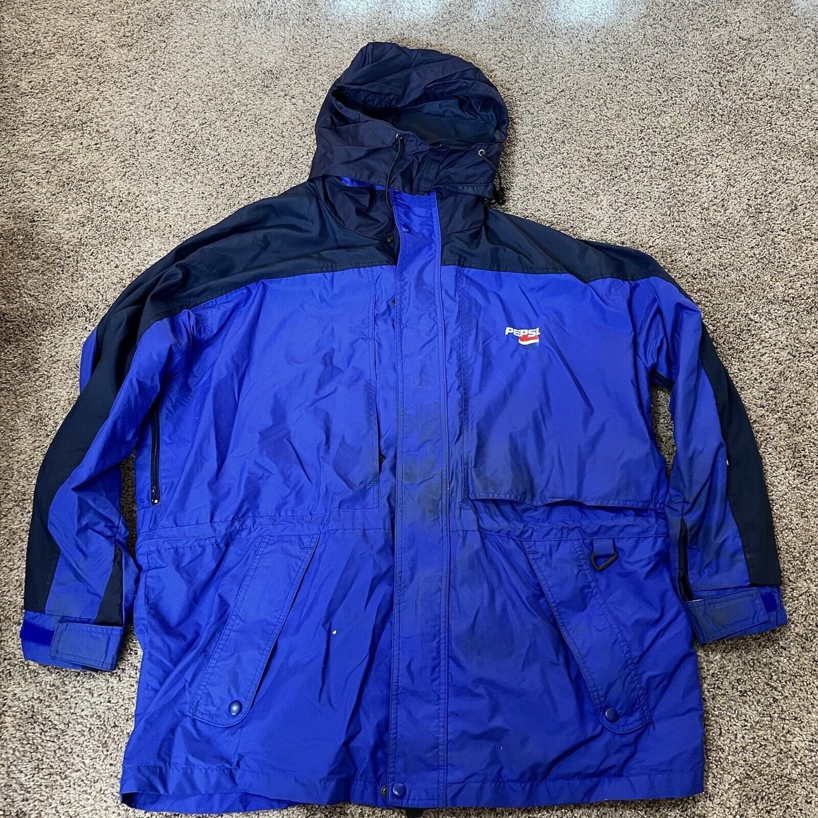Pepsi PEPSI Vintage Mens Blue Wearguard Employee Coat Raincoat | Grailed