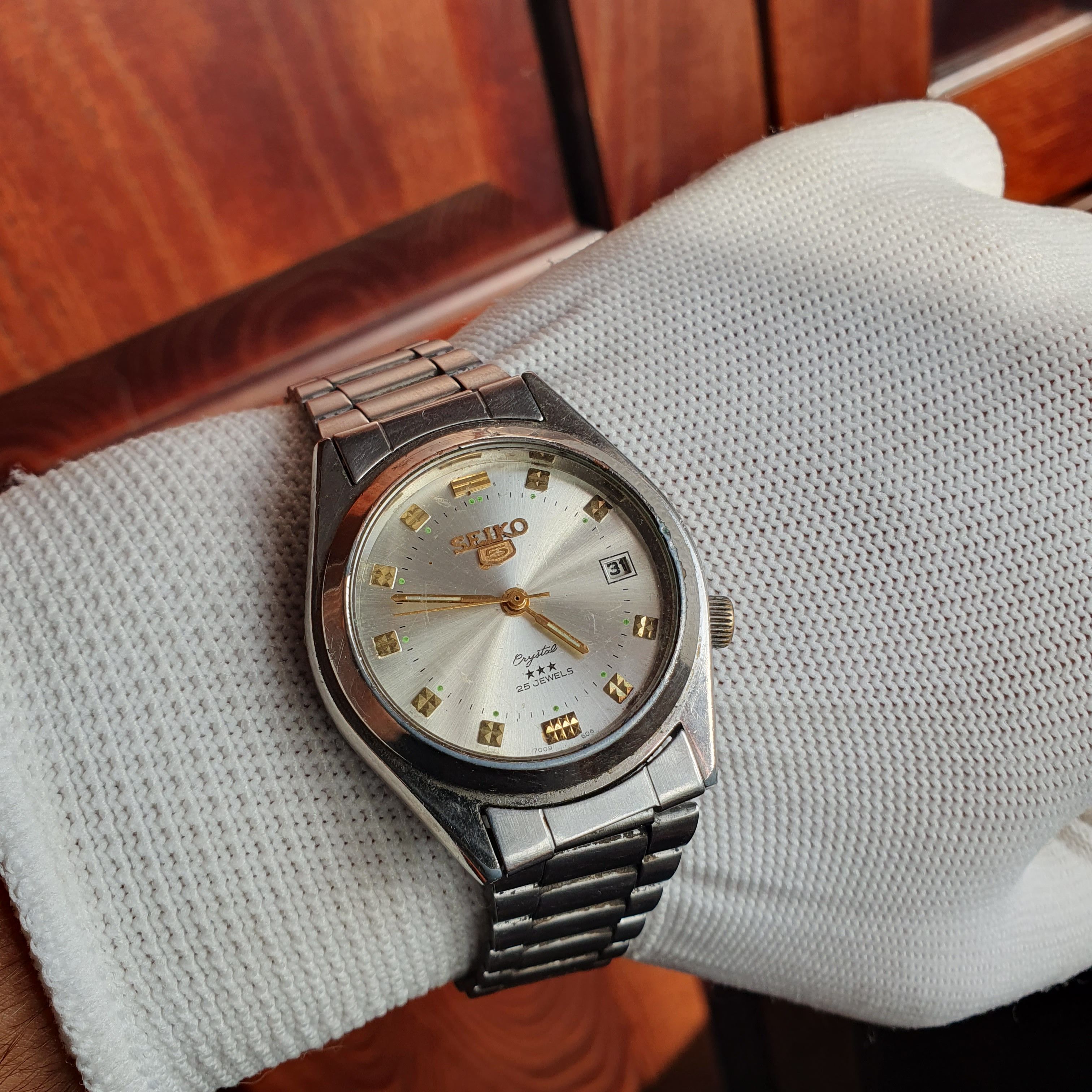 Vintage 90s Vintage watch SEIKO 5 CRYSTAL water resistant | Grailed