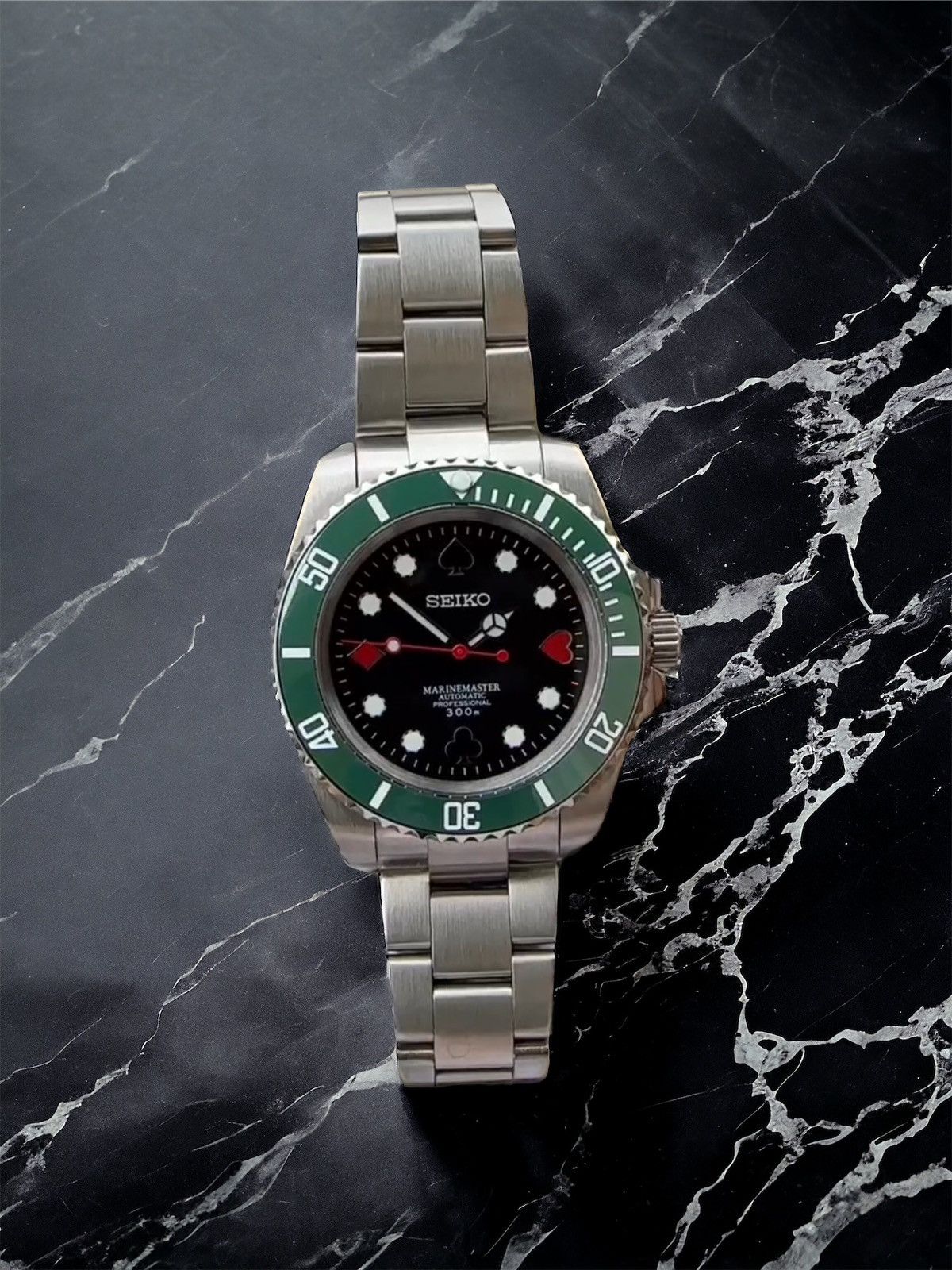 Seiko Seiko Mod Submariner Starbucks Poker Dial Green 41mm Watch | Grailed