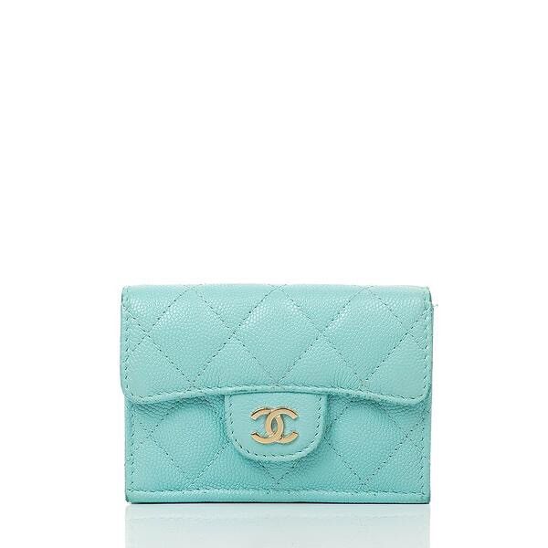 Chanel Chanel Tiffany blue classic flap small wallet | Grailed