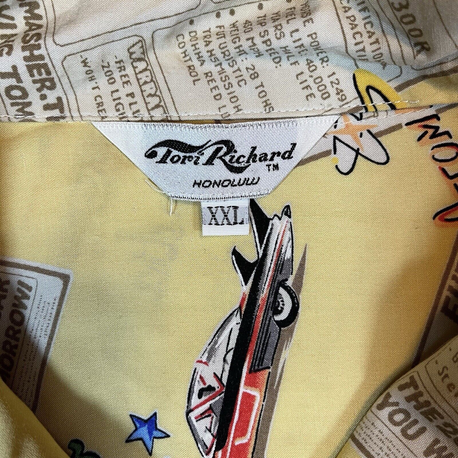 Tori Richard Tori Richard XXL Hawaiian Shirt Retro Futurism Car AOP ...
