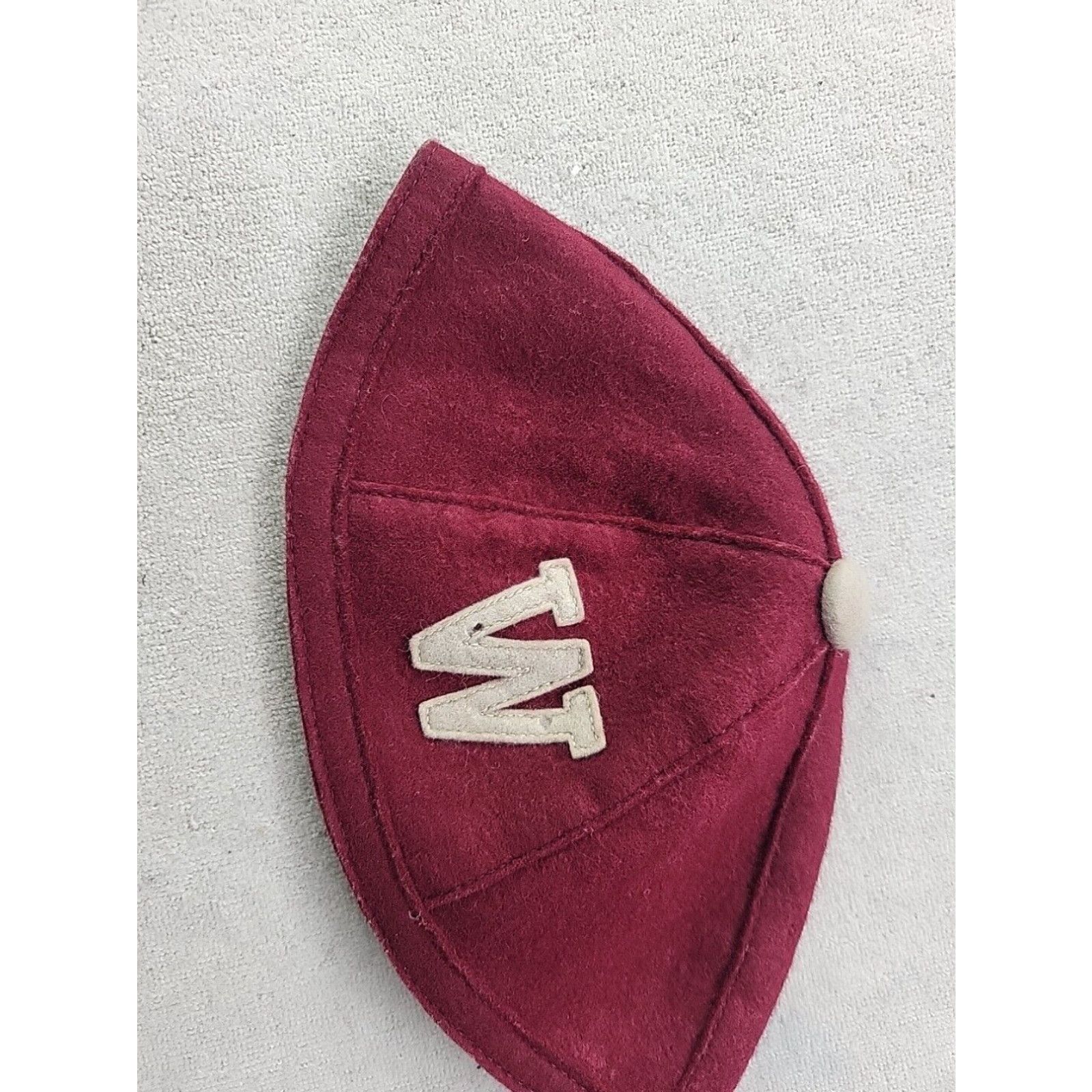 CO Medium Gray Burgundy Wool Felt Skull Cap with Vintage Collegiate MFG ...