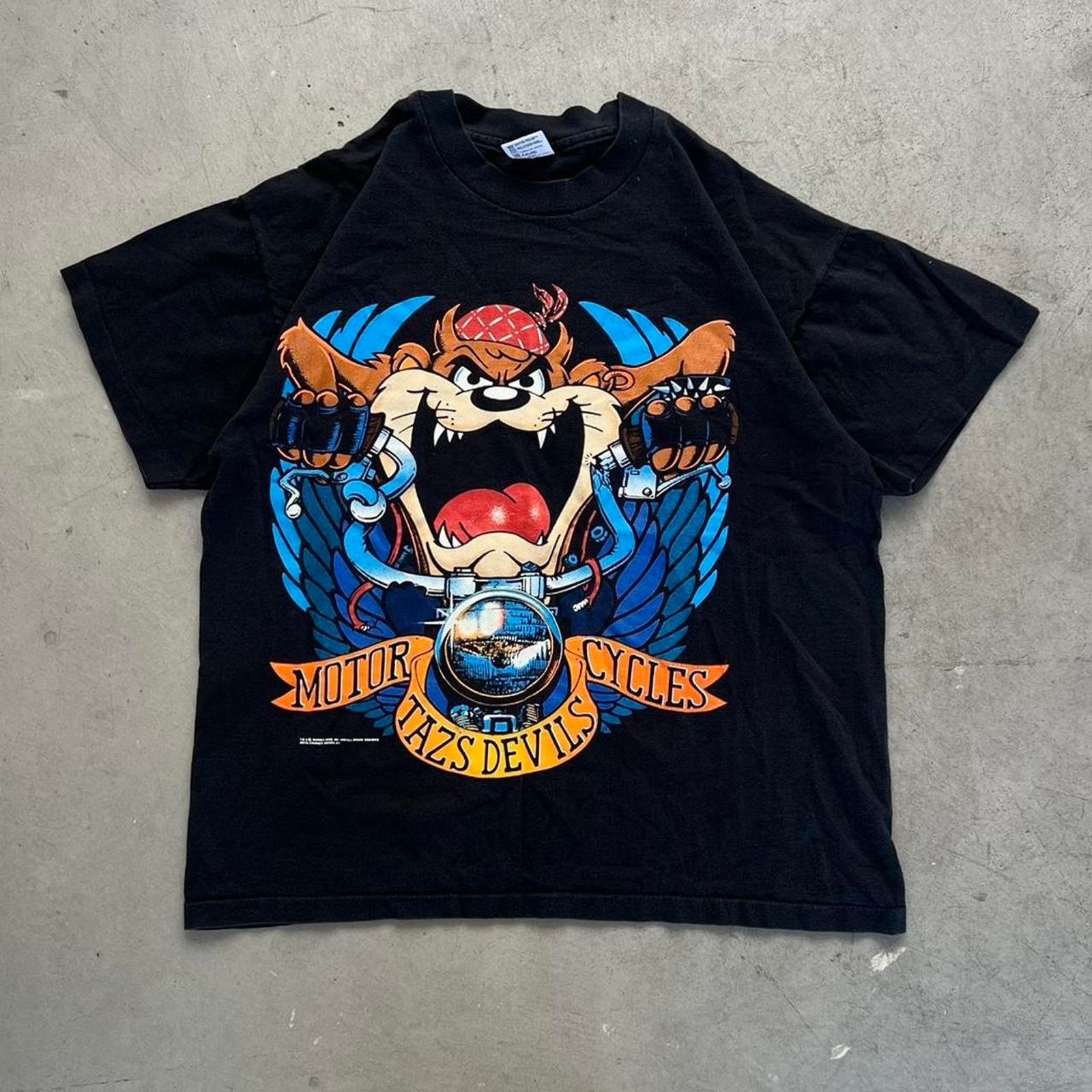 Vintage Vintage 90s Harley Motorcycle Taz Biker Looney Tunes T-Shirt ...