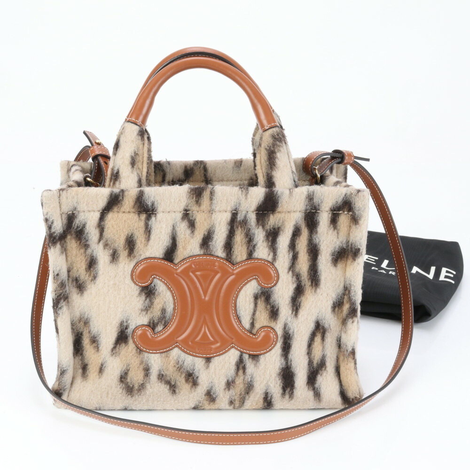 Celine Celine Small Cabas Thais Leopard Leather Shoulder Bag Hand Tote ...